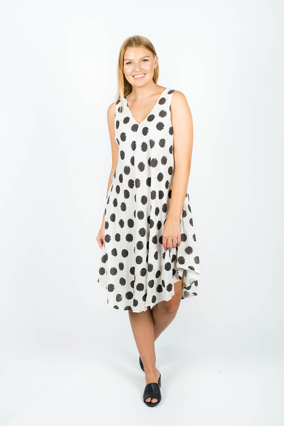 Amelia Dress Spot Steel - Namastai - Buy Now
