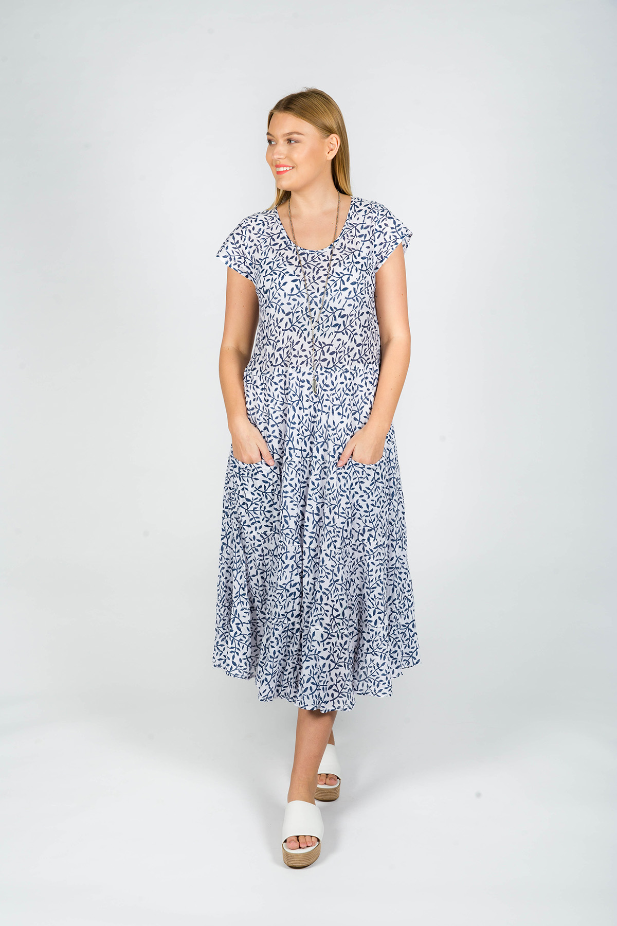 Sophia Dress Fleur Navy - Namastai - Buy Now