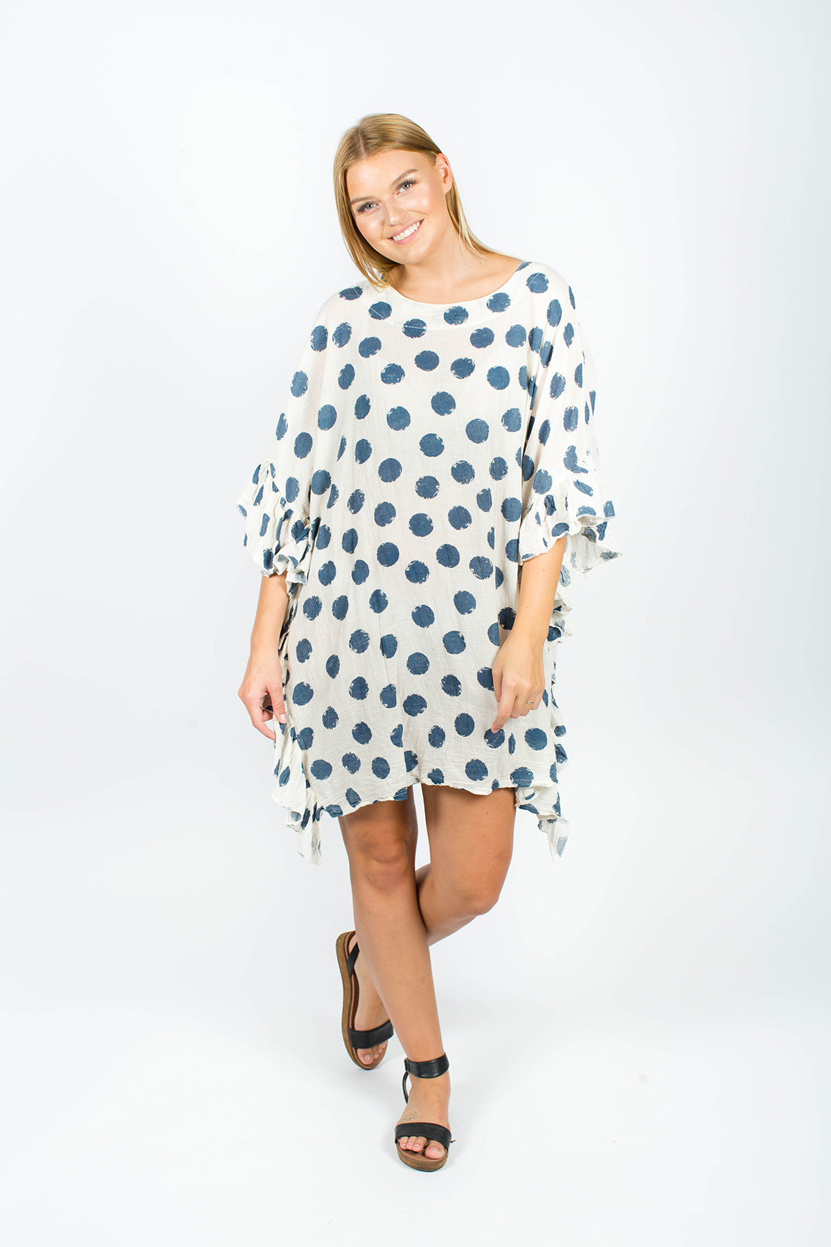 Daisy Kaftan Spot Navy - Namastai - Buy Now